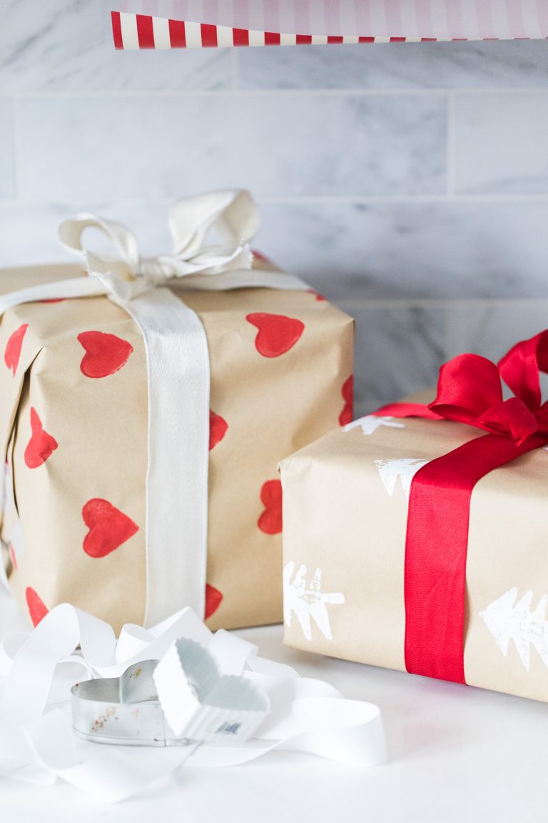 DIY Stamped Wrapping Paper - Jillian Harris Design Inc.
